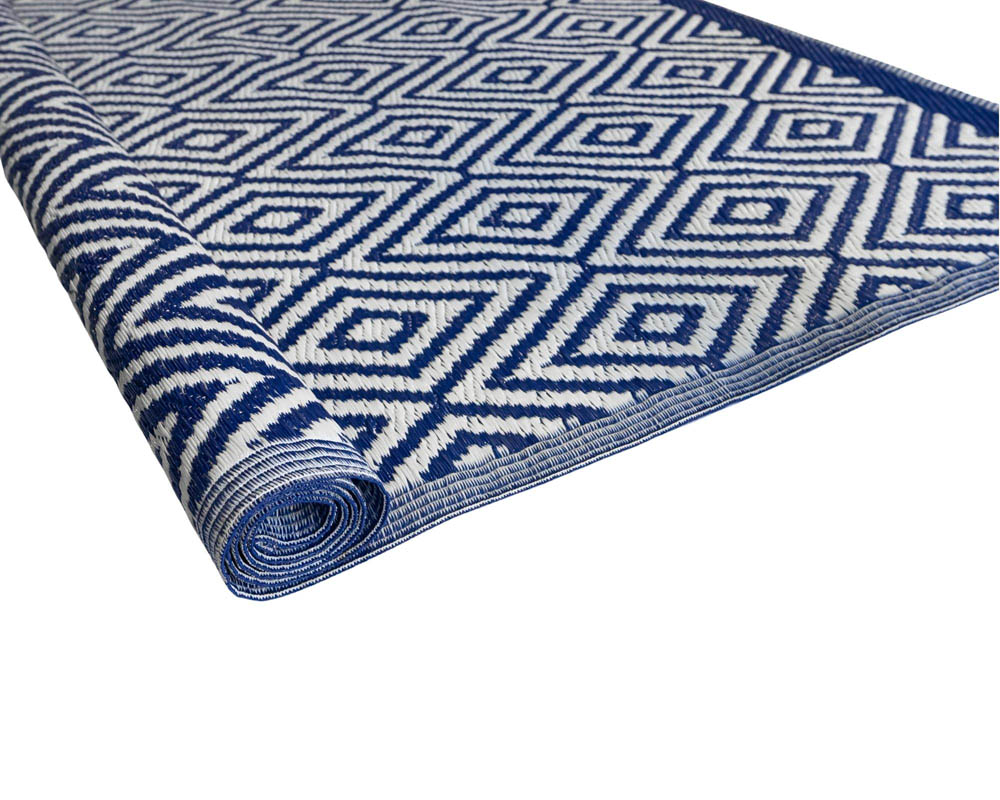 Blue Geometric Outdoor Rug - Ashley and Company