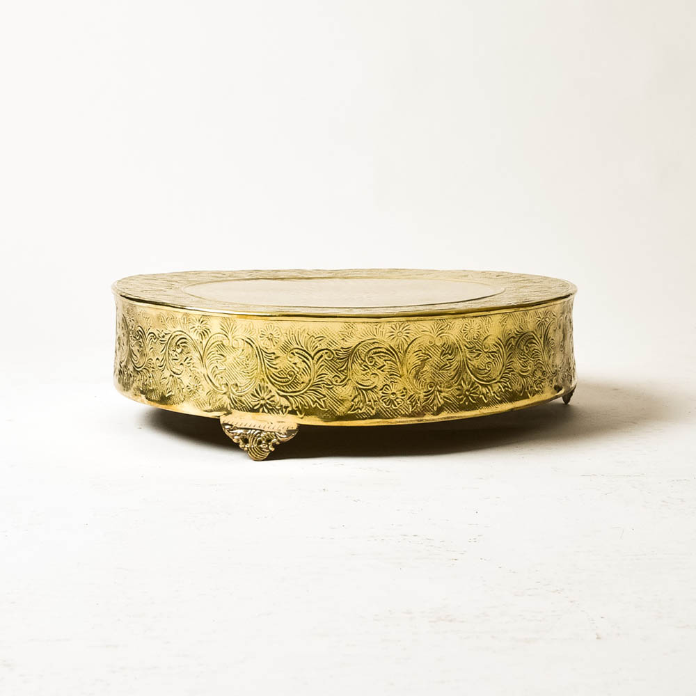 22" Gold Cake Plateau - Ashley and Company