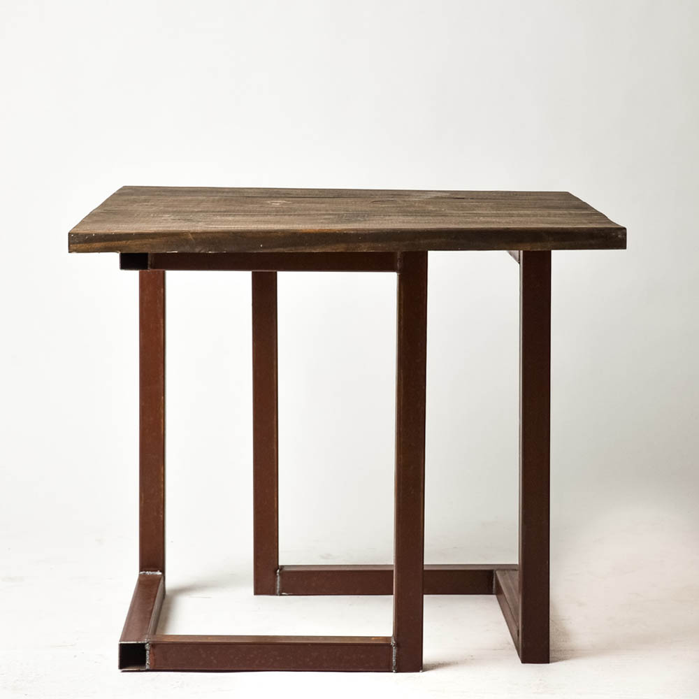 Wooden Square Top with Iron Base - Ashley and Company