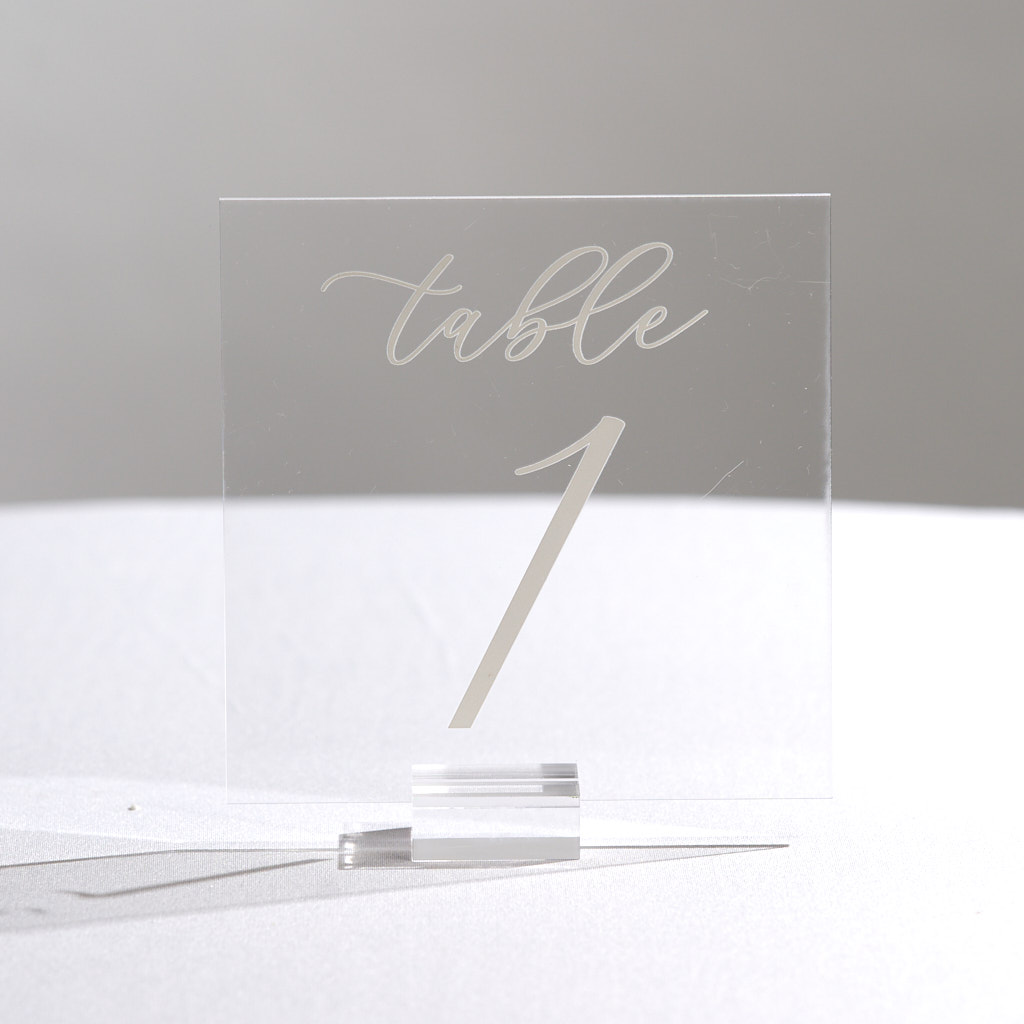 Script Acrylic Table Numbers - Ashley and Company