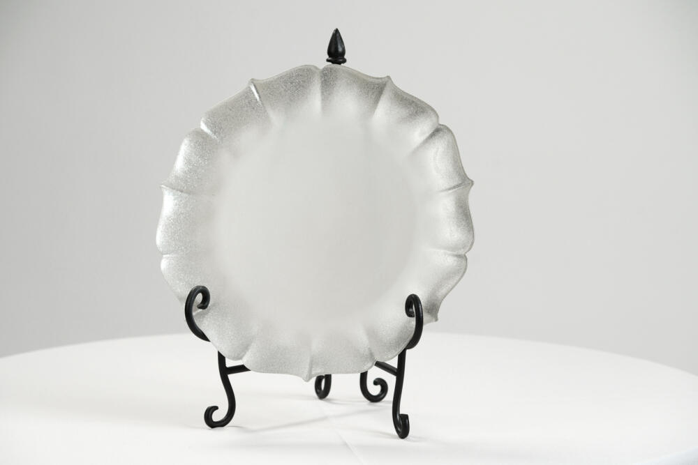 Silver Frosted Glass Charger - Ashley and Company